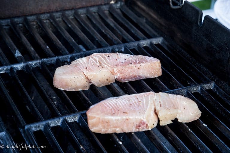 Grilled Opah with Asparagus - Delightful Plate