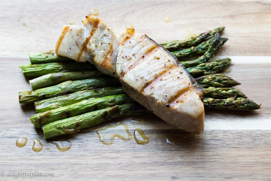 Grilled Opah with Asparagus - Delightful Plate
