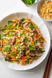 Vietnamese Rare Beef in Lime Juice Salad (Bò Tái Chanh) - Delightful Plate