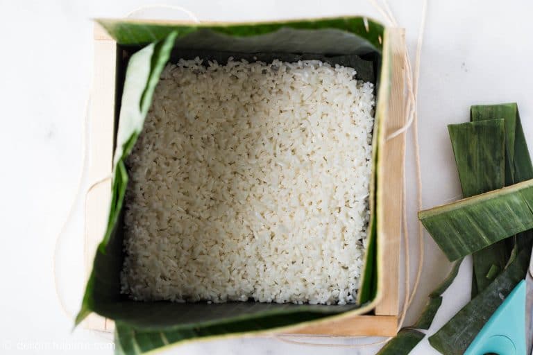 Vietnamese Square Sticky Rice Cake (Banh Chung) - Delightful Plate