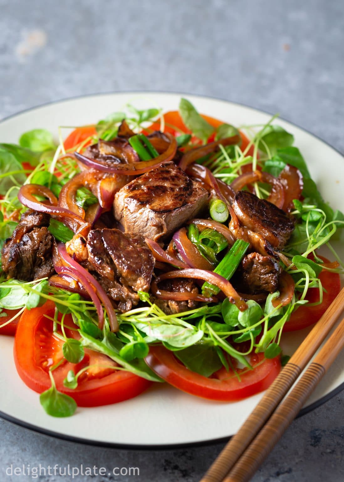 Vietnamese Shaking Beef (Bo Luc Lac) - Delightful Plate