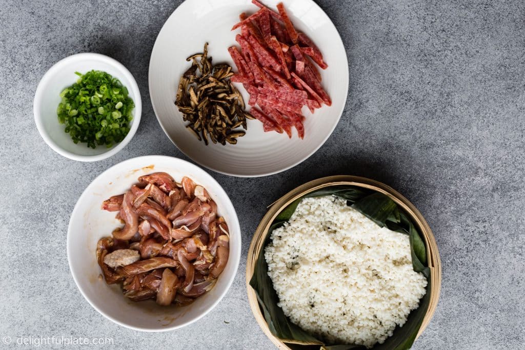 Steamed Chicken Sticky Rice - Delightful Plate