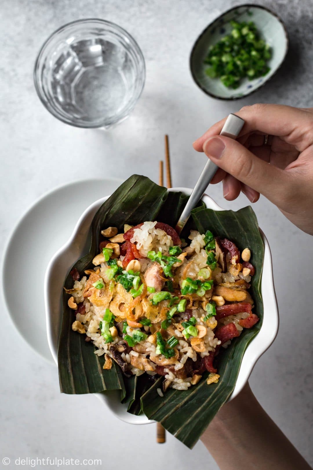 Steamed Chicken Sticky Rice - Delightful Plate