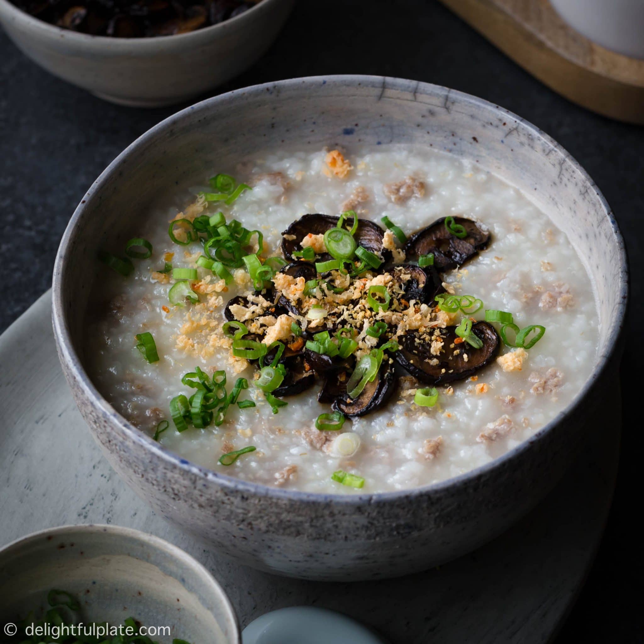 Pressure Cooker Ground Pork Congee - Delightful Plate