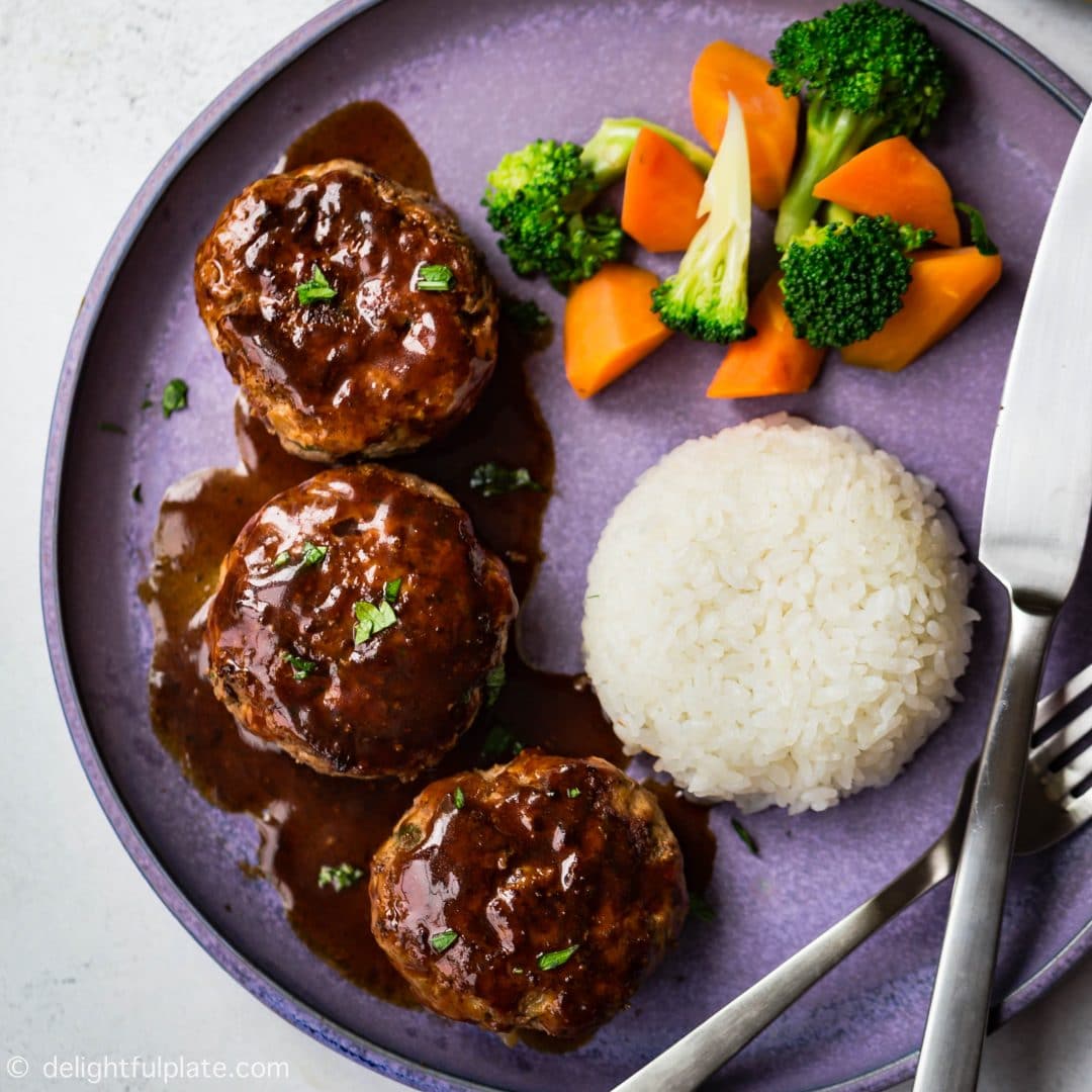 Japanese Hamburg Steak (Hambagu) - Delightful Plate