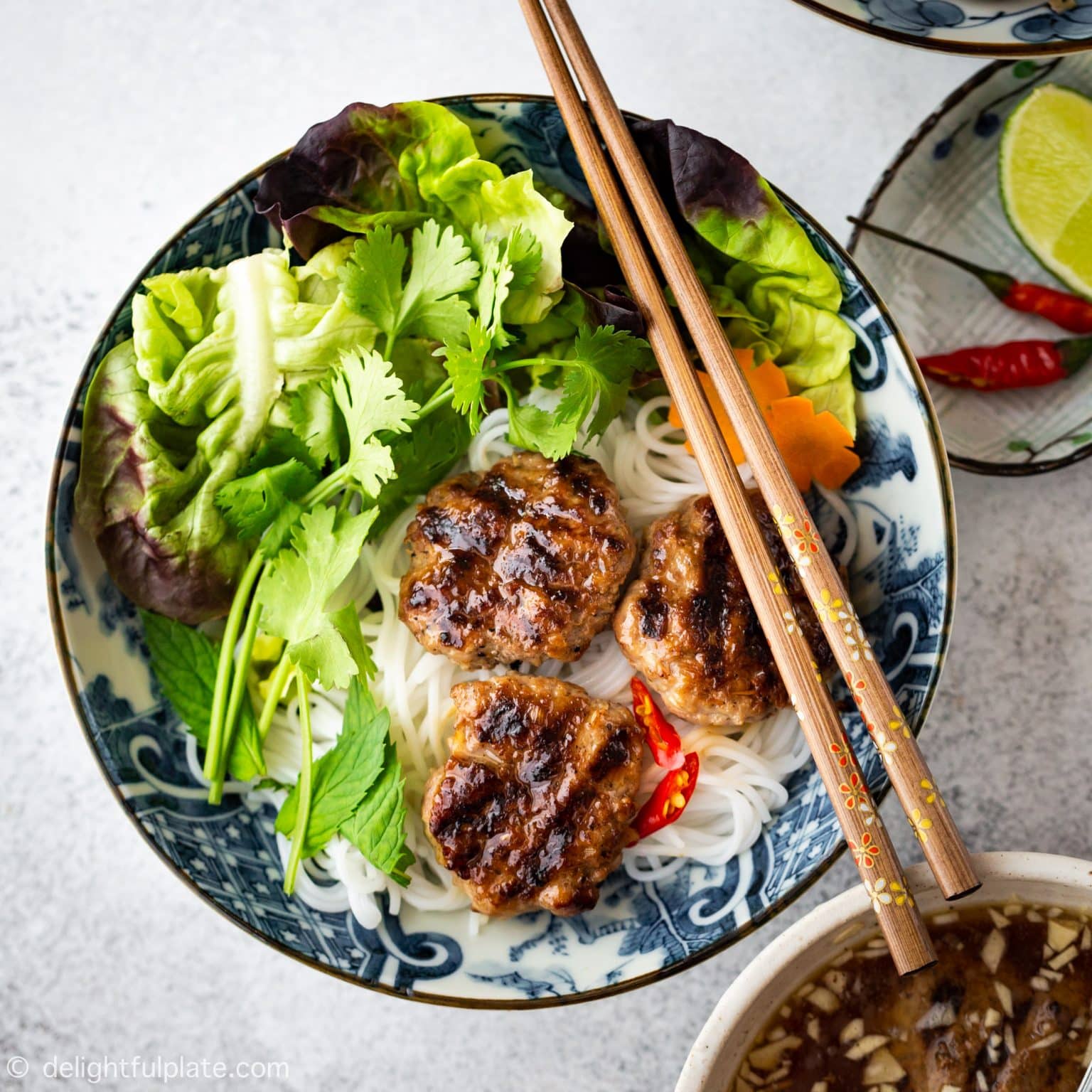 Authentic Bun Cha - Vietnamese Grilled Pork Meatballs with Noodles ...
