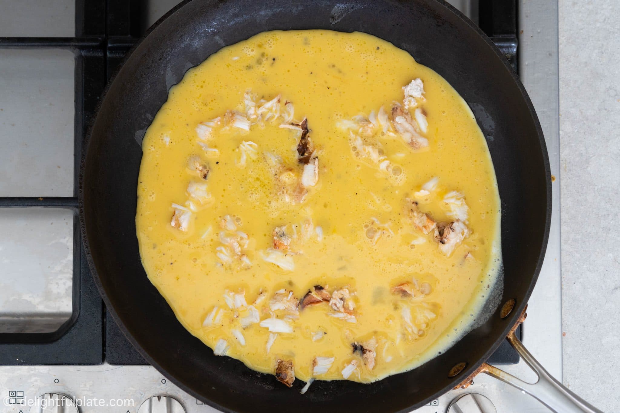 Easy Crab Scrambled Eggs - Delightful Plate