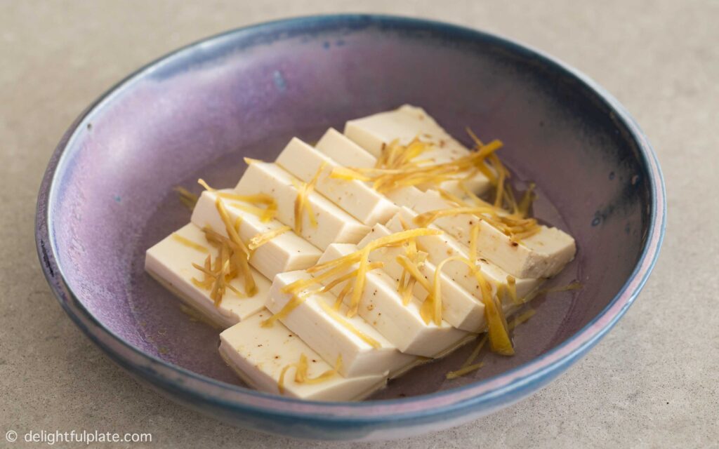 Steamed Tofu in Black Bean Sauce - Delightful Plate