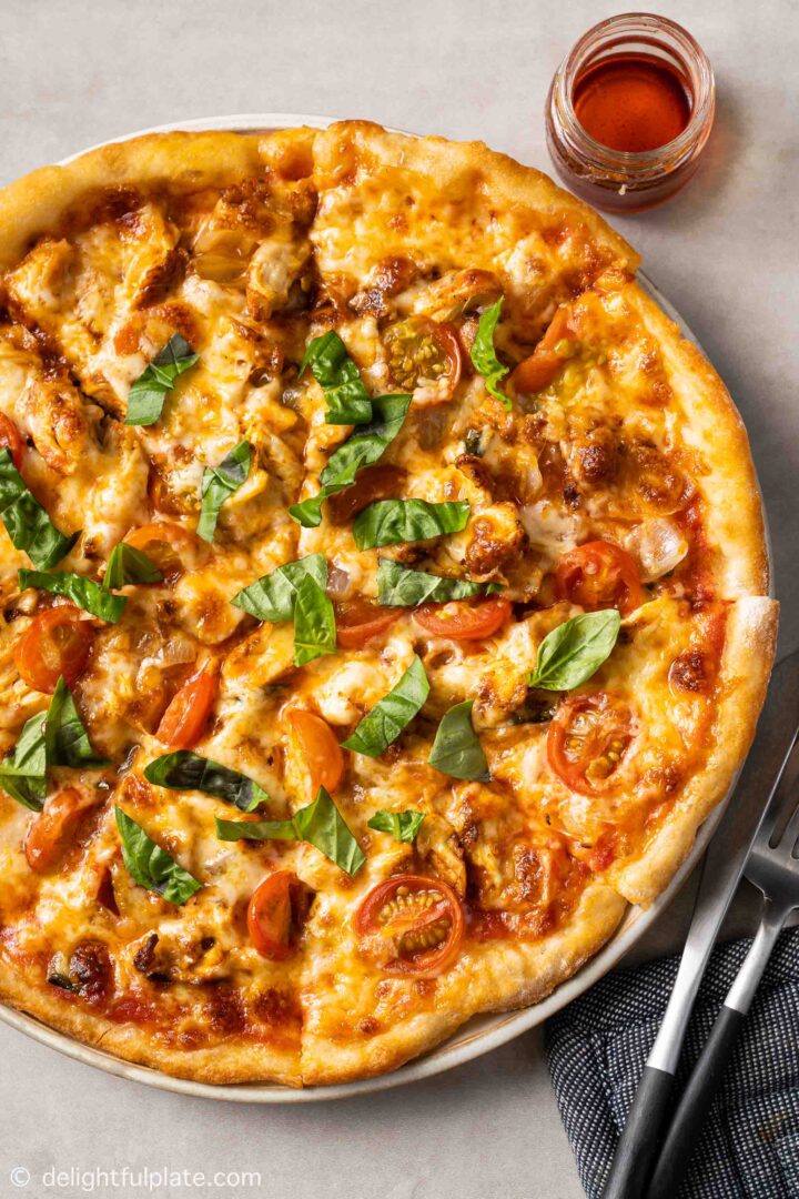 Paprika Chicken Pizza - Delightful Plate