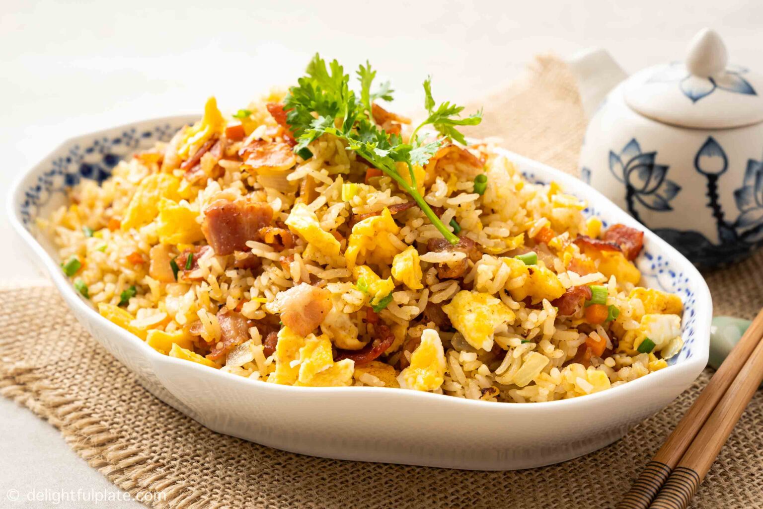 Bacon Fried Rice - Delightful Plate