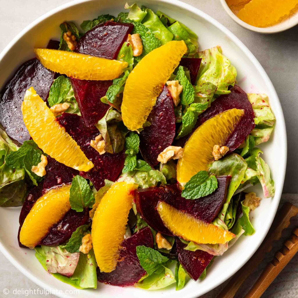 Roasted Beet and Orange Salad - Delightful Plate