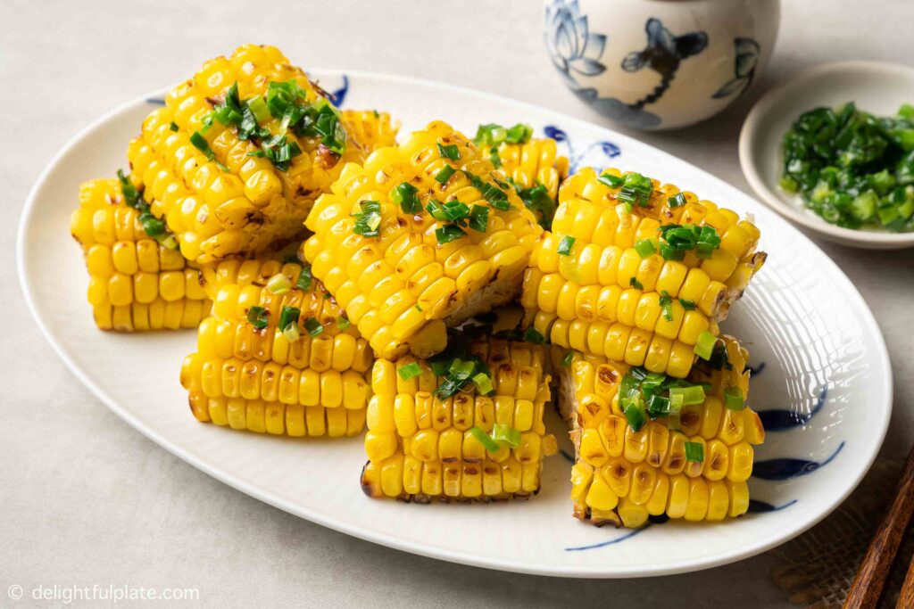 Vietnamese Grilled Corn with Scallion Oil - Delightful Plate