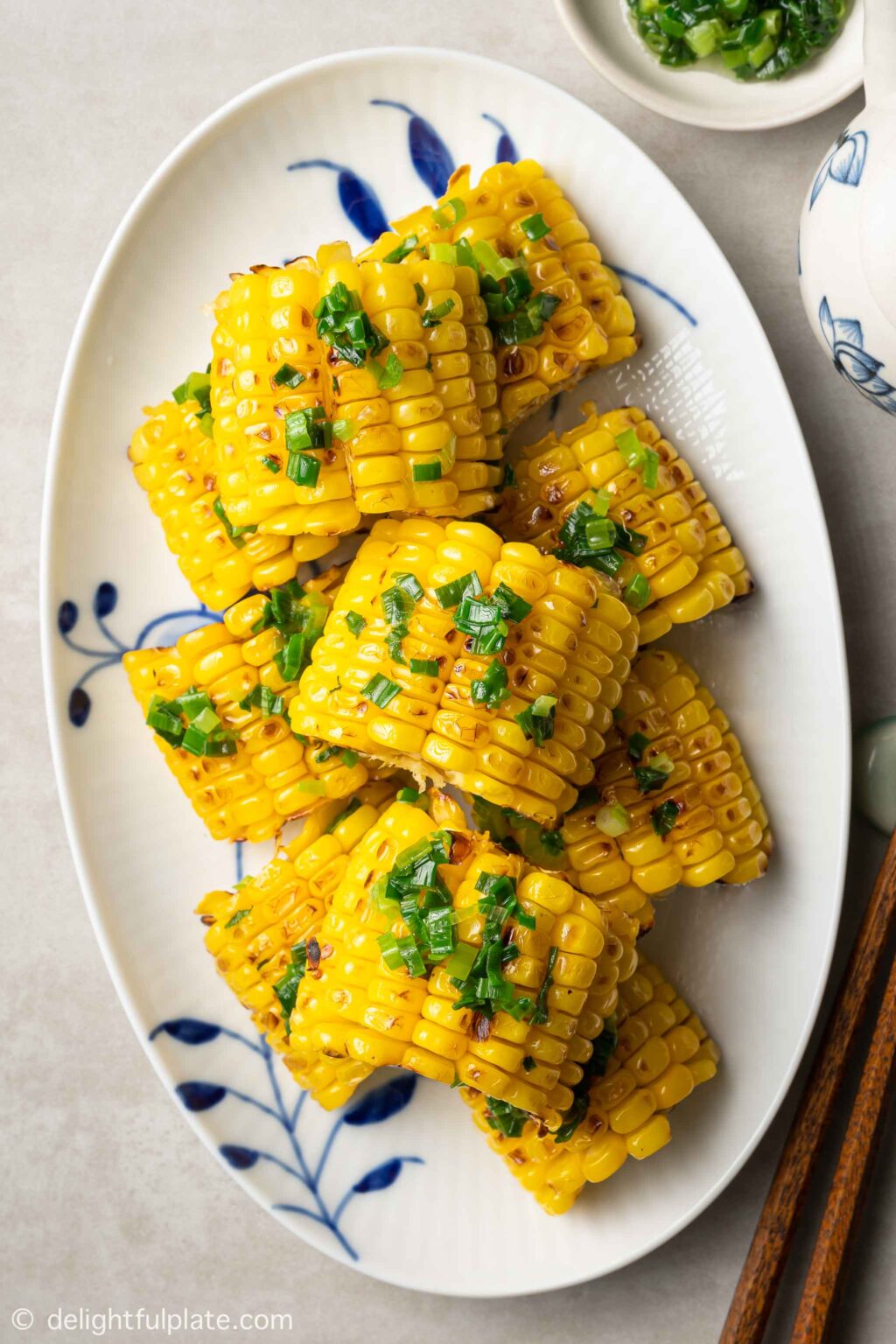 Vietnamese Grilled Corn with Scallion Oil - Delightful Plate