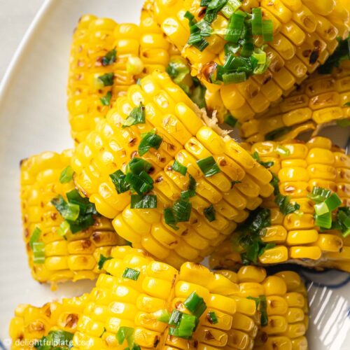 Vietnamese Grilled Corn with Scallion Oil - Delightful Plate