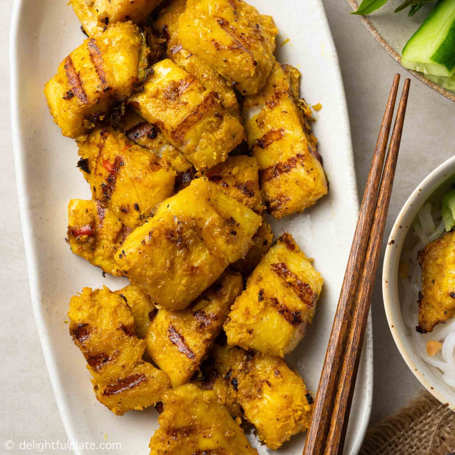 Vietnamese Grilled Fish with Lemongrass and Galangal - Delightful Plate