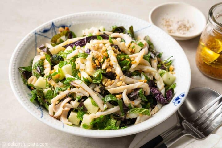 Grilled Squid Salad with Fresh Herbs - Delightful Plate