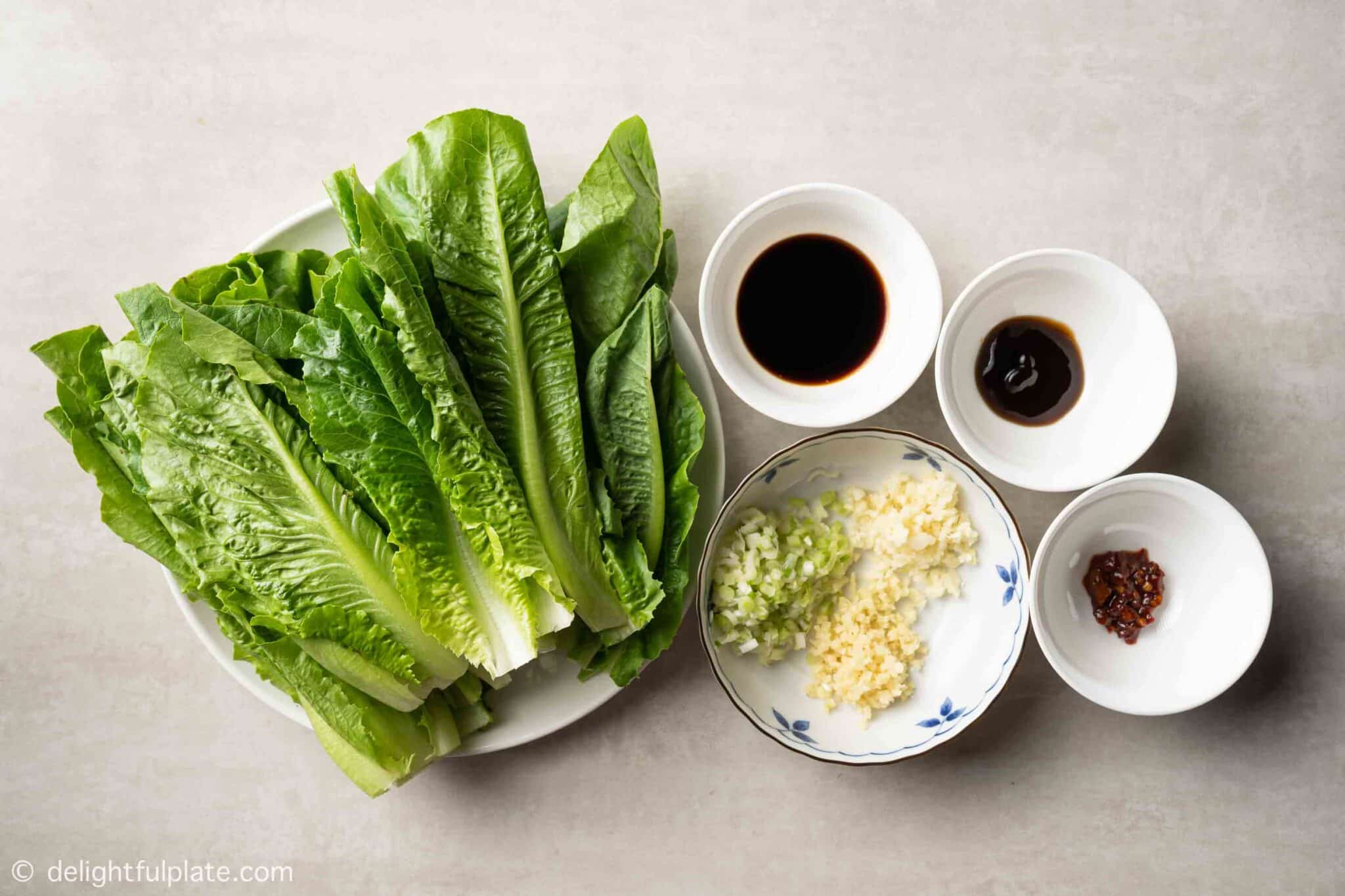 Chinese-style Lettuce with Garlic Sauce - Delightful Plate