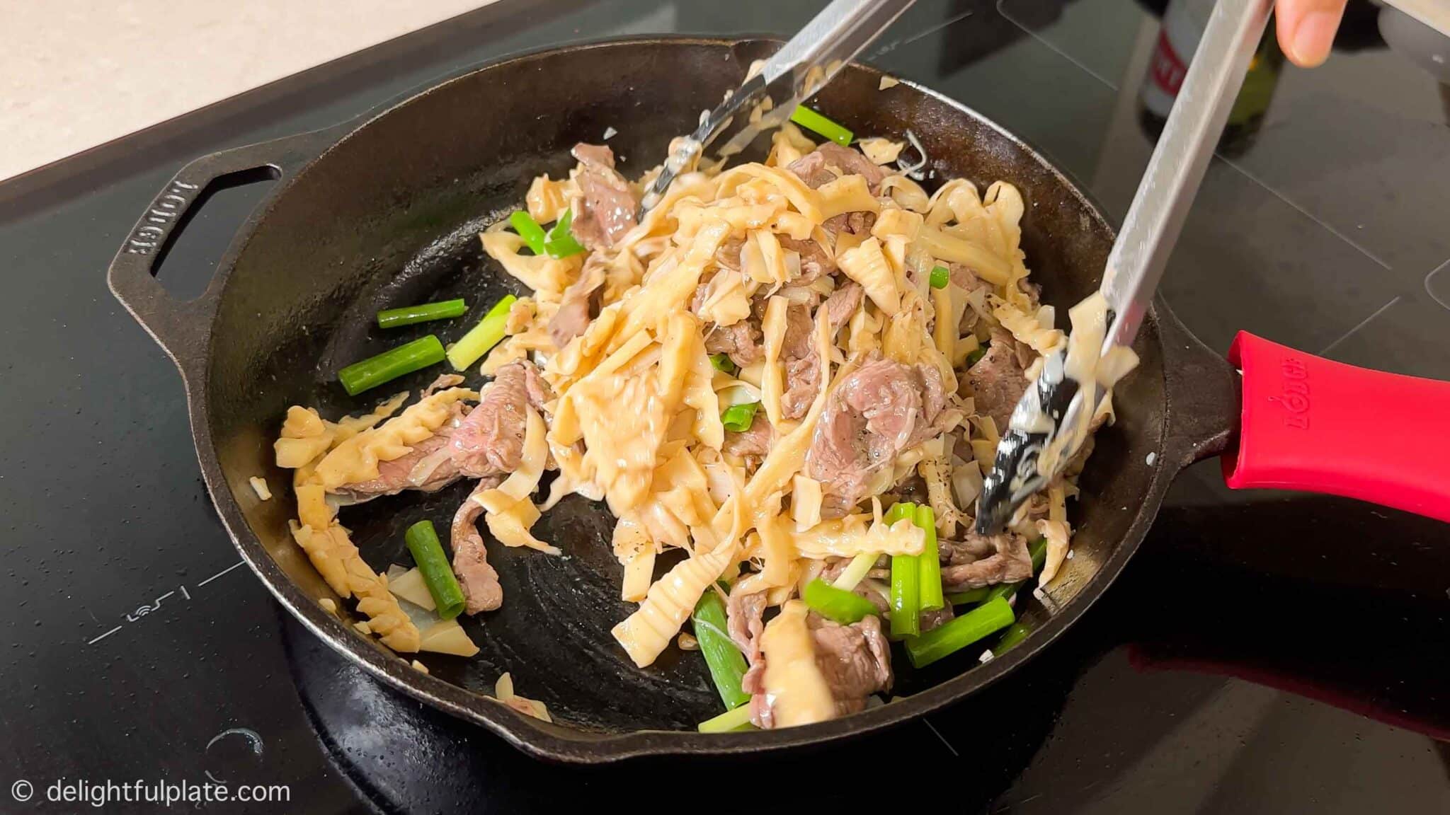 Stir-fried Beef with Bamboo Shoots - Delightful Plate