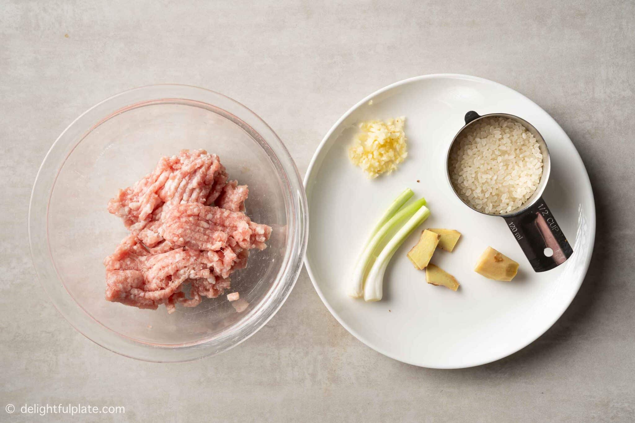 Easy Congee with Pork Meatballs - Delightful Plate