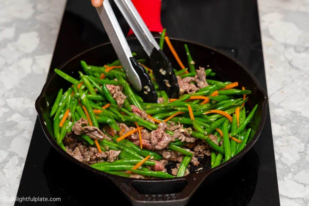Stir-fried Green Beans with Beef - Delightful Plate