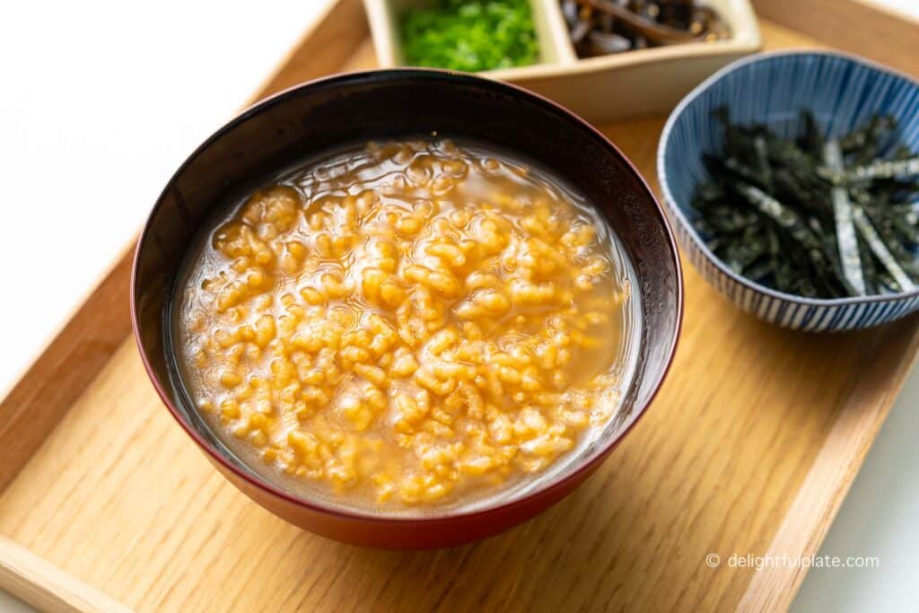 Japanese Roasted Tea Rice Porridge - Delightful Plate